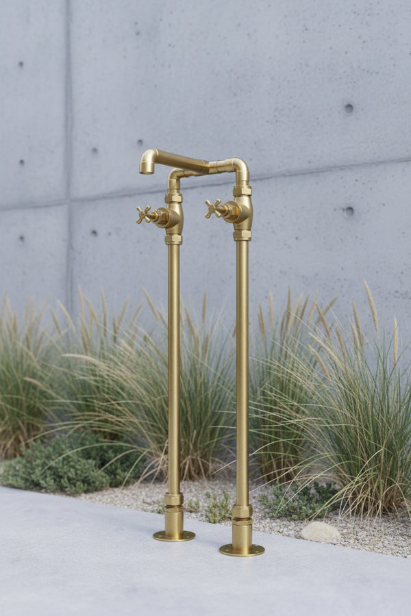 Brass Pillar Garden Tap | Freestanding Outdoor Tap Made in England ...