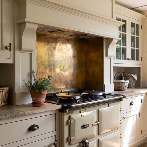 Natural Brass Kitchen Splashback | Handmade in the UK - Proper Copper ...