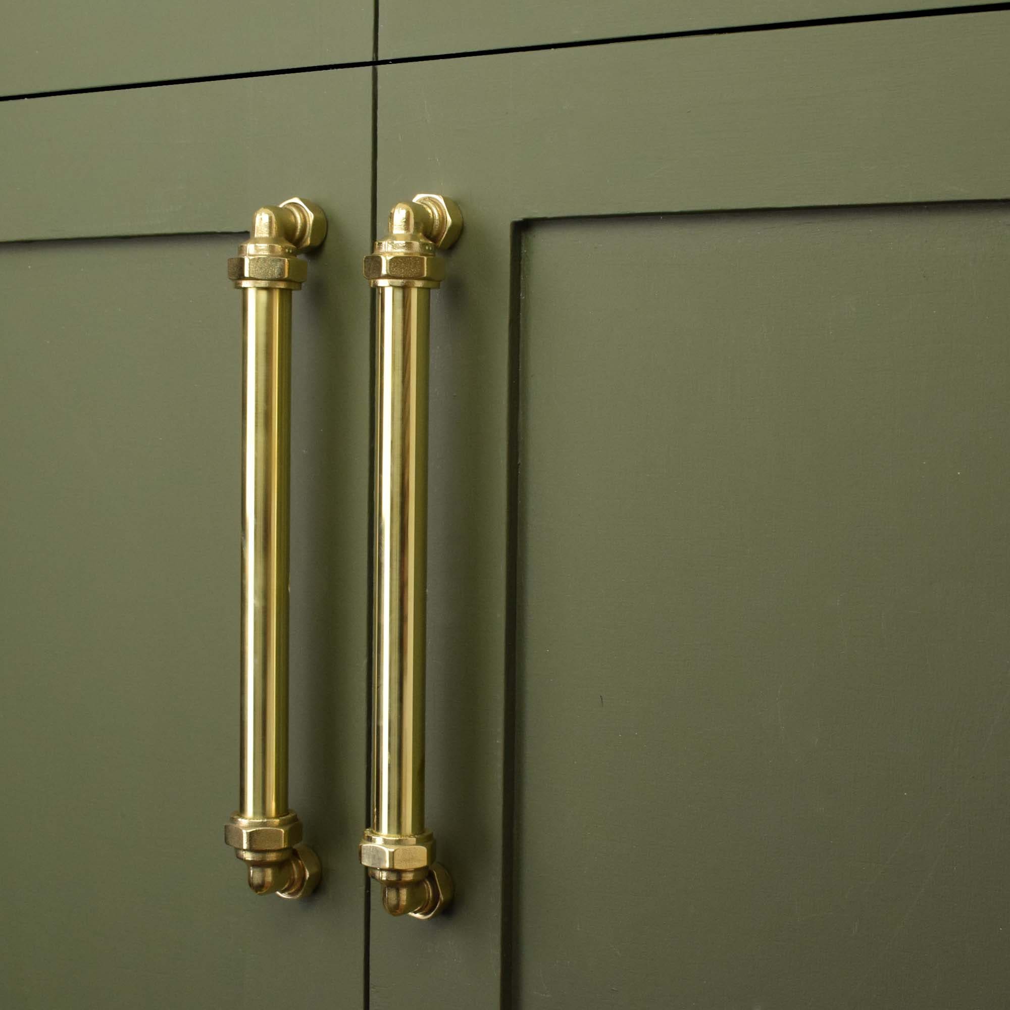 Brass Pillar Pull Handle - Proper Copper Design