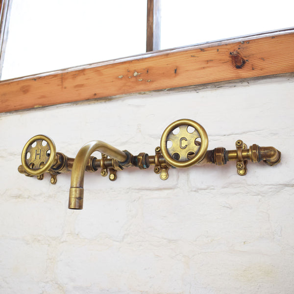 Farmhouse Vintage Brass | Industrial Mixer Tap - Proper Copper Design