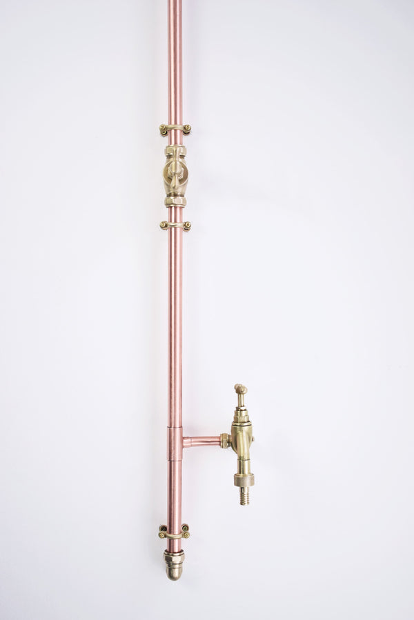 Copper Outdoor Shower with Garden Tap - Evros - Proper Copper Design