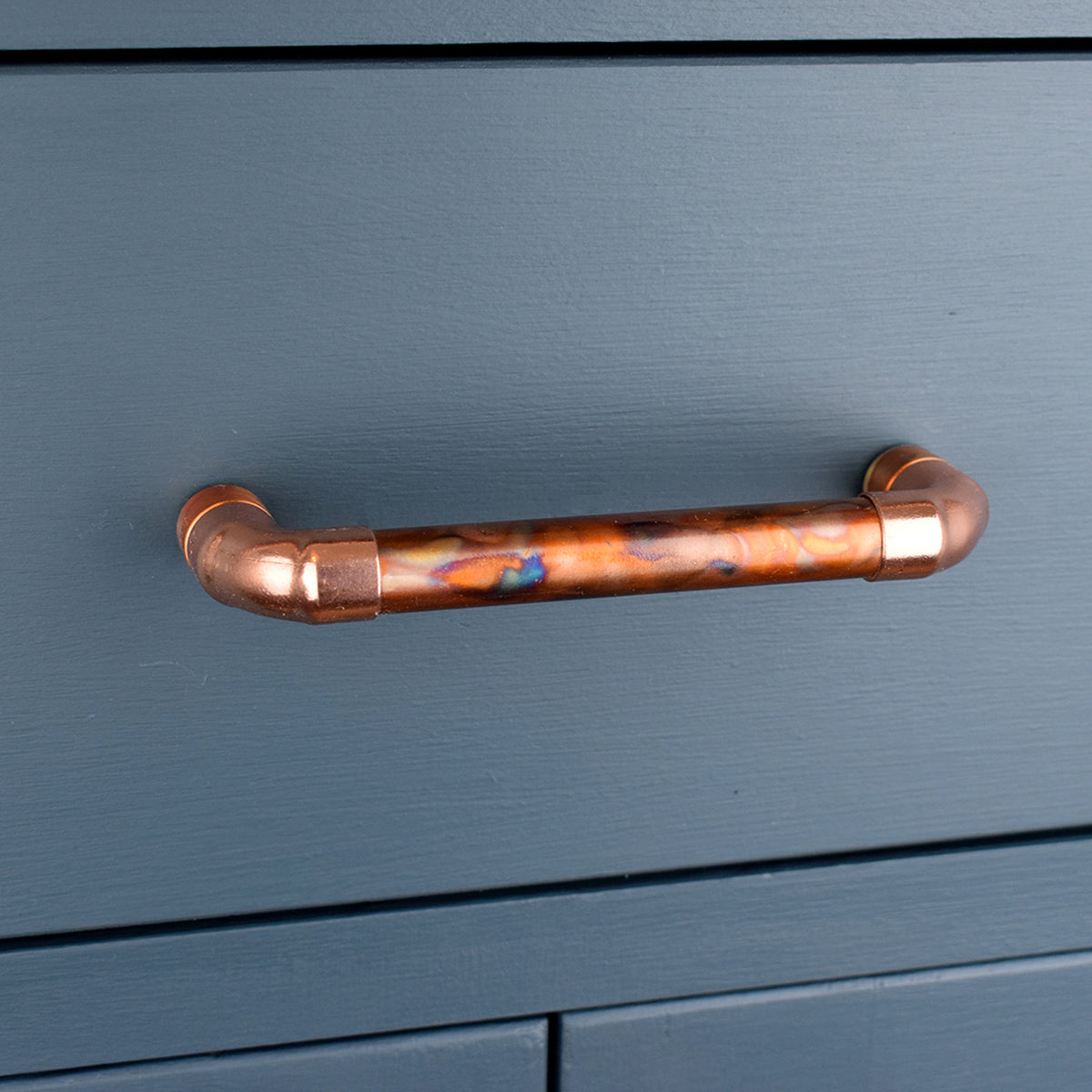 Copper Pull Handle - Marbled / High Polish Mix by Proper Copper Design