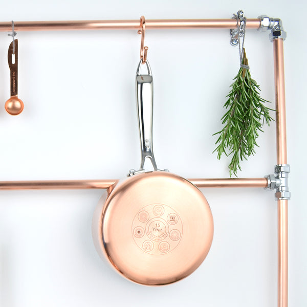 Copper and Chrome Pot and Pan Rack - Proper Copper Design