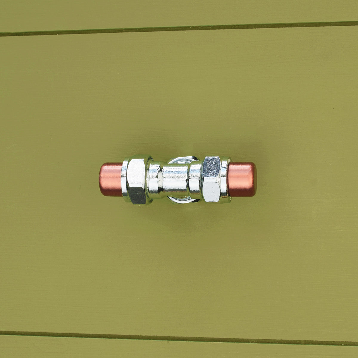 Industrial Chrome and Copper T Knob - Proper Copper Design